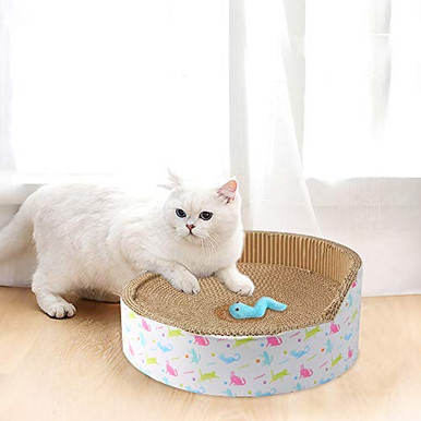PAWISE Cat Scratcher Sofa Cardboard Scratching Lounge Reversible Kitty ...