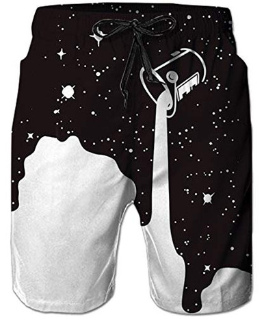 TUONROAD Mens Crazy Bathing Suits Swimwear Funny Patterned Black Galaxy ...