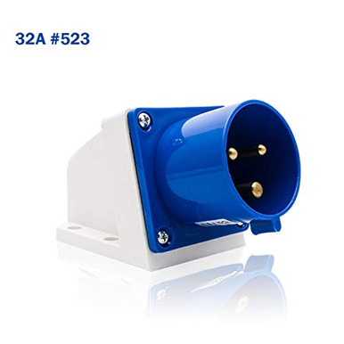Blue Industrial Plug & Sockets MASO 16A 220v IP44 3 pin Industrial Site ...