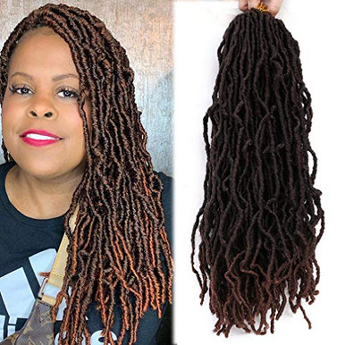 Nu Locs Crochet Hair 18 Inch Curly Wavy Ombre Goddess Locs Crochet ...
