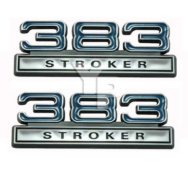 Chrome Blue and Black 383 Stroker Fender Emblems - Universal Fitment ...