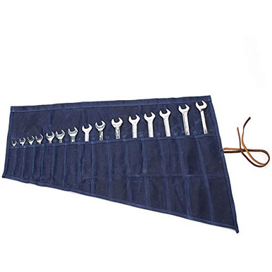Large Wrench Roll Wrench Organizer Roll With 14 POCKETS Blue Wrench ...