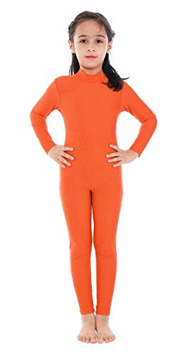 Kids Girls One Piece Spandex Unitards Long Sleeve Turtleneck Unitard ...