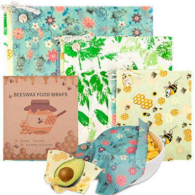 Beeswax Wrap 9 Pack Reusable Food Wrappers With Wrap Around Ties ...