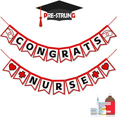 Congrats Nurse Banner, Nurse Graduation Party Supplies 2019, RN ...