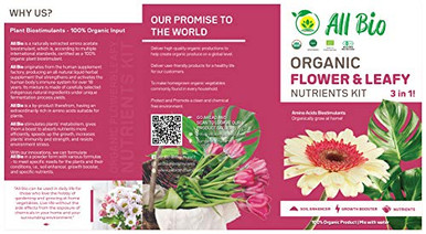 ALL BIO - Organic Plant Food Starter Kit - Flower and Leafy Plants ...