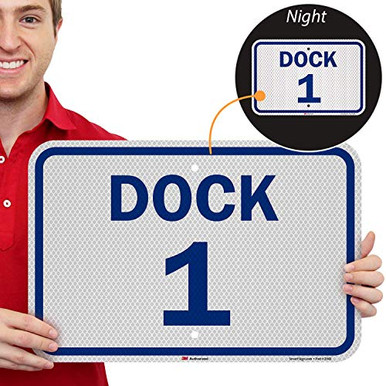 SmartSign "Dock 1" Dock Number Sign 12" x 18" 3M Diamond Grade ...