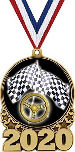 Crown Awards Racing Medal Gold 3" Street Race Steering Wheel Prizes ...