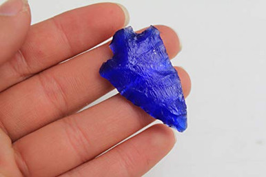 Cobalt Blue Fiber Optic Glass Flint Knapped Knapping Art Using Pressure ...
