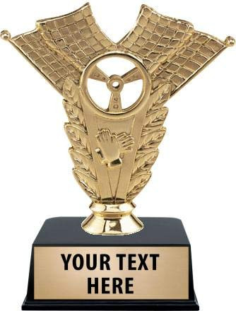 Steering Wheel Trophies with Custom Engraving 6" Personalized Gold Safe ...
