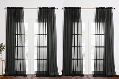 NICETOWN Sheer Curtains for Large Windows W60 x L95 Rod Pocket ...