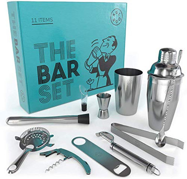 Boston Cocktail Shaker Set Bartender Kit Home Bar Tools Set of 11 ...