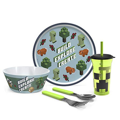 Zak Designs Minecraft Dinnerware Set Includes Plate Bowl Tumbler with ...