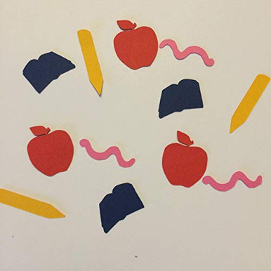 1in Confetti Set Apple Cut Outs Book Cut Outs Pencil Cut Outs Worm Cut ...