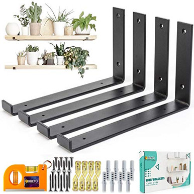 L Shape Shelf Brackets with Lip for 11.25 Inch Shelves - Set of 4 for ...