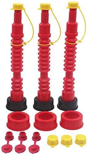 AC-DK Brands 3 Pack Flexible Gas Can Spout Replacement with 6 Screw ...