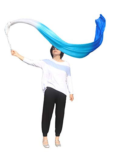 Winged Sirenny 2.5m Colorful Flowy Silk Ribbon Throw Streamer with Rods ...