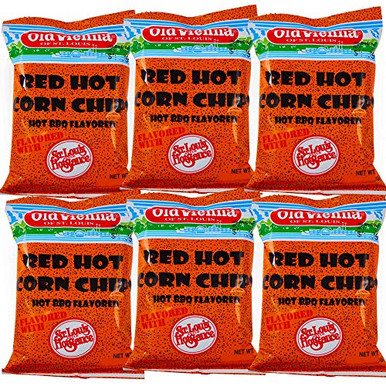 Old Vienna of St. Louis Snacks Red Hot Corn Chips Hot Barbecue 8 oz 6 ...