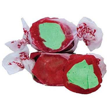5 LB. Candy Apple Dark Red with Green Center Salt Water Taffy - Gourmet ...