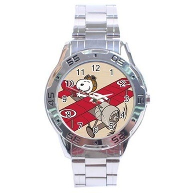 Snoopy The Peanuts The Red Baron Stainless Steel Analog Men's Watch ...
