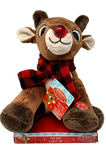 11" Animated Light Up Sitting Rudolph The Red Nosed Reindeer Buffalo ...