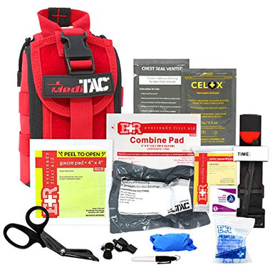 MediTac IFAK Molle - Eagle Type Tactical Trauma Kit with Tourniquet Celox Hemostatic Granules ...