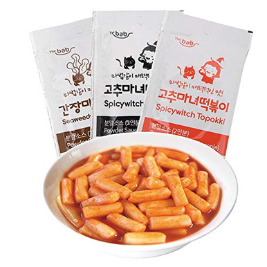 Pack of 3, TheBab Topokki Powder Korean Tteokbokki Snack Rice Cake ...