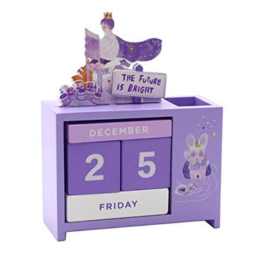 Wooden Desk Blocks Calendar Pen Holder- Small Cute Table Calendar ...