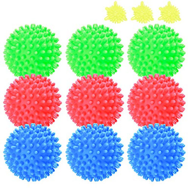 9 Pack Reusable Laundry Dryer Balls,Fabric Softener Alternative Washer ...