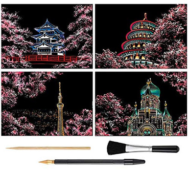 Wbeng Scratch and Sketch Art for Kids and Adults, Rainbow Painting ...