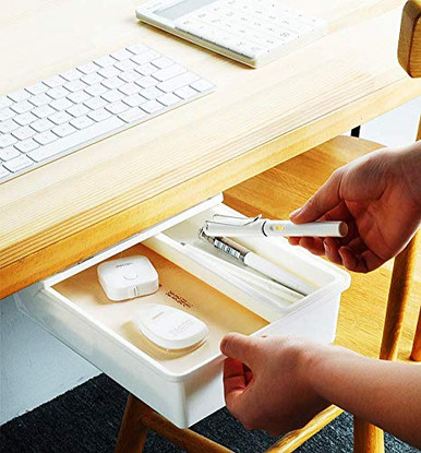 AnyWayFun Under Desk Drawer, Attachable Desk Drawer, Adhesive Drawer ...