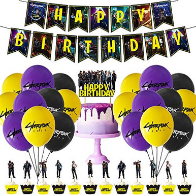 Cyberpunk Birthday Party Supplies, Cyberpunk Game Themed Party ...