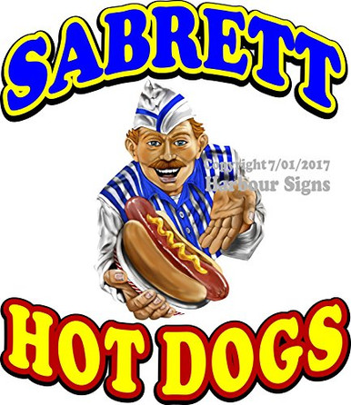Harbour Signs Decal Hot Dog Sabrett for Food Concession Restaurant ...