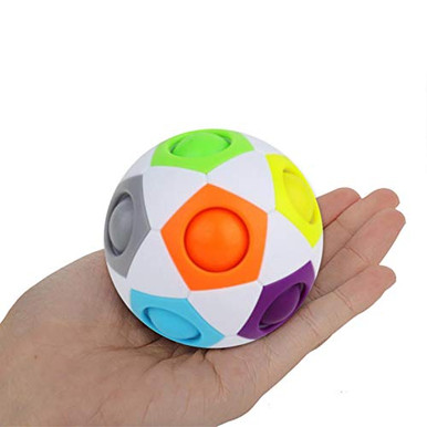 Magic Puzzle Ball Speed Cube Ball Fidget Dimple Toys Rainbow Color ...
