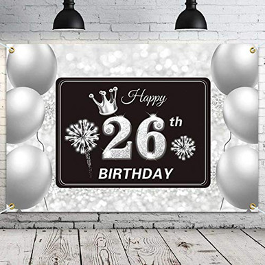 PAKBOOM Happy 26th Birthday Backdrop Banner - 26 Birthday Party ...