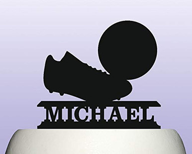 Acrylic Football Soccer and Boot Birthday Keepsake Cake Topper ...