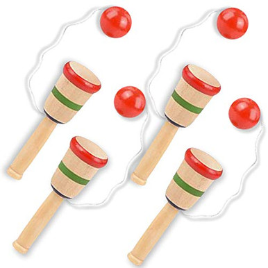 ArtCreativity Mini Wooden Catch Ball Game, Set of 4, Vintage Catch Toys ...