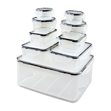 EZ KITCHEN 18 PCS Nest Locking Lid Food Storage Container Set ...