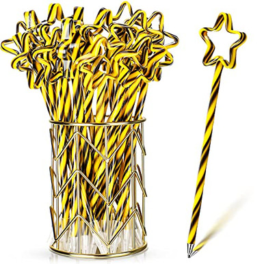 Graduation Pens Star Pens for Graduation Black and Gold Stripe ...