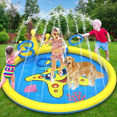 GiftInTheBox Splash Pad Sprinkler for Kids, 68 Inch Splash Pad Toys for ...