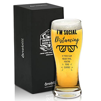 Unique Funny Craft Beer Gifts Glasses for Men and Women, Quarantine ...