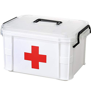 First Aid Container Bin Family Emergency Supplies Storage Organizer ...