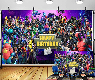 Battle Royale Birthday Party Supplies Photography Background Game Fans ...