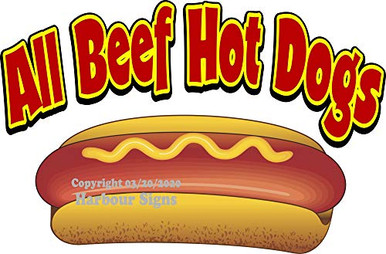 Harbour Signs All Beef Hot Dogs Decal Concession Restaurant Food Truck ...