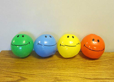 4 New Mini Smile FACE Beach Balls 7" Inflatable Pool Beachball Party ...