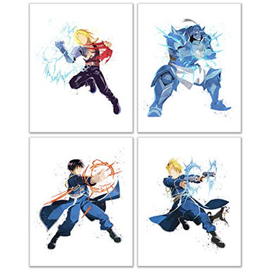 Fullmetal Alchemist Poster Prints - Set of 4 -8x10- Watercolor ...