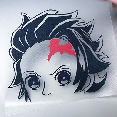 Tanjiro Peeking Diecut Sticker Demon Slayer Anime Sticker For Car ...