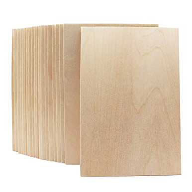 20 PCS Wood Sheets 150x100x2mm,Unfinished Plywood Basswood Sheet,for ...