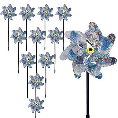 DR.DUDU Bird Blinder Repellent Pinwheels, 10 Pack Sparkling Pinwheels ...