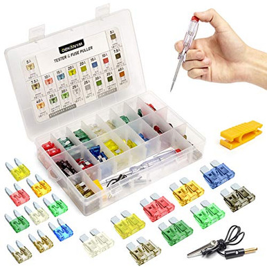 DEKANYM Car Fuses Assortment Kit -180 Pieces Clear White Mark Fuse Kit ...